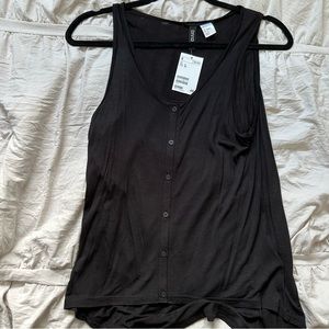 H&M | Tops | Nwt Black Tank With Button Detailing | Poshmark